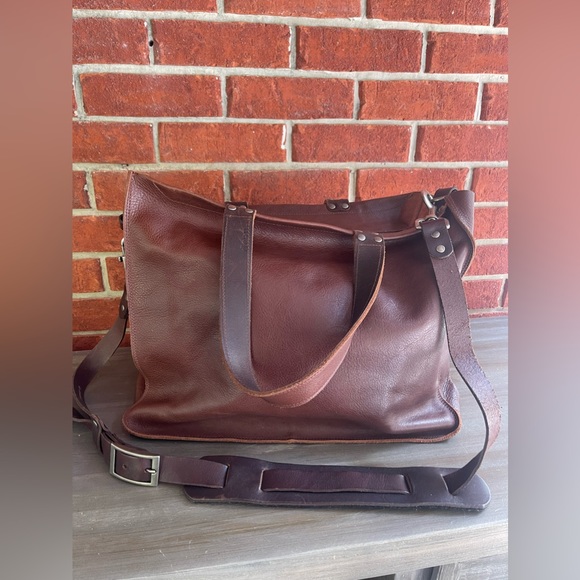 Dean | Bags | Dean B5 Strap Tote In Brown Leather Made In Usa | Poshmark